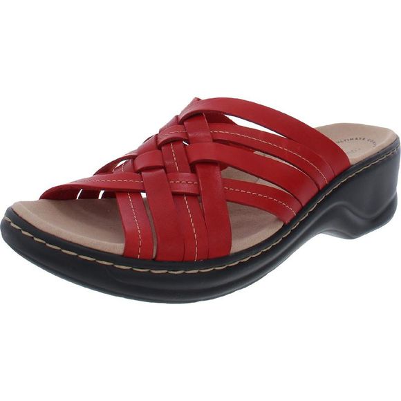 Clarks | Shoes | Clarks Womens Lexi Selina Red Leather Platform Footbed ...